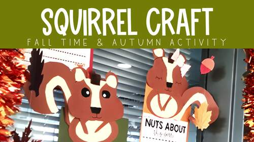 Fall-Themed Squirrel Bulletin Board Craft | Autumn Writing Activity ...