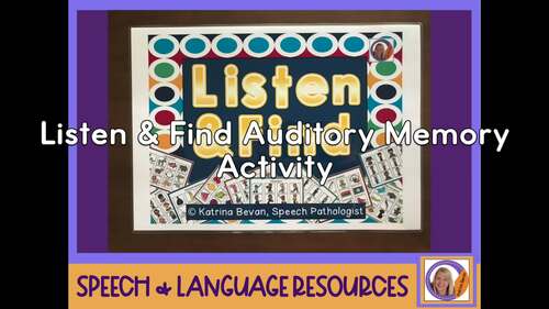 Listen & Find: Auditory memory, following directions and language concepts