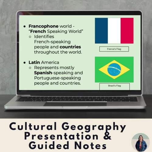 Cultural Geography Presentation with Guided Notes and Map Activities