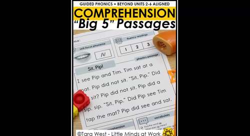 Comprehension Big 5 Passages Hands-On Phonics Science of Reading and ...