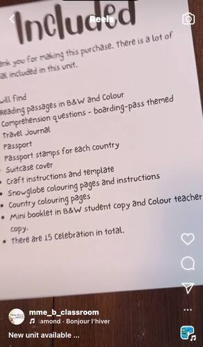 Winter Holidays Christmas Around the World - French with Reading passages