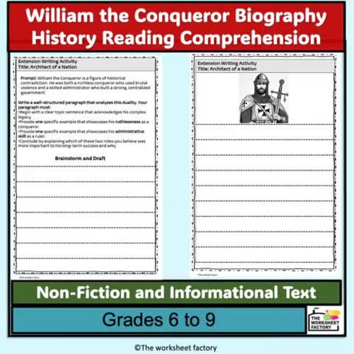 William the Conqueror Biography Unit | Reading Comprehension & Medieval ...