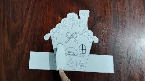 Gingerbread House Hat Craft Christmas Craft Headband Template Coloring PreK