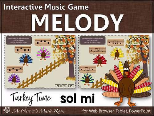 Solfege Thanksgiving Music Sol Mi Interactive Melody Game {Turkey Time}