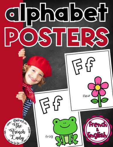 FRENCH & ENGLISH - Alphabet POSTERS - Simple Classroom Decor by The ...