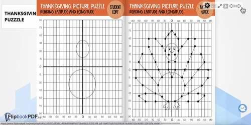 THANKSGIVING GEOGRAPHY PICTURE PUZZLE PRACTICING LATITUDE AND LONGITUDE