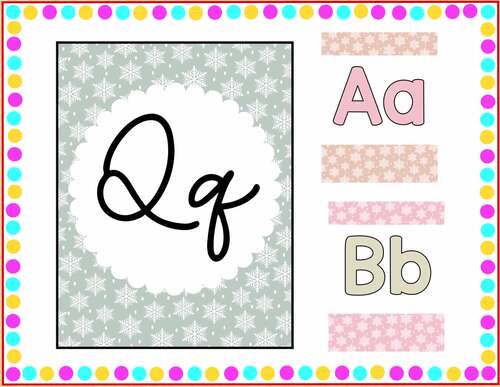 Printable Snowflakes Alphabet Posters, Alphabet Posters Wall Display