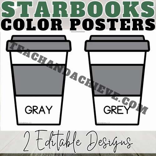 Color Name Posters, Coffee Color Posters, Coffee Cafe Decor, Starbooks ...