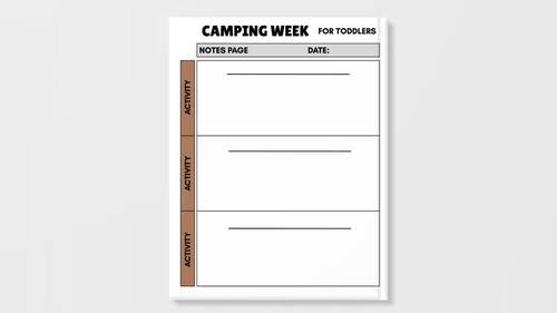 Editable Camping Week Activities and Planner Toddler Canva Template 2 ...