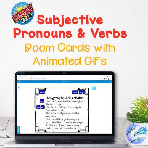 Pronouns & Verbs Boom Cards with Animated GIFs Speech | TPT