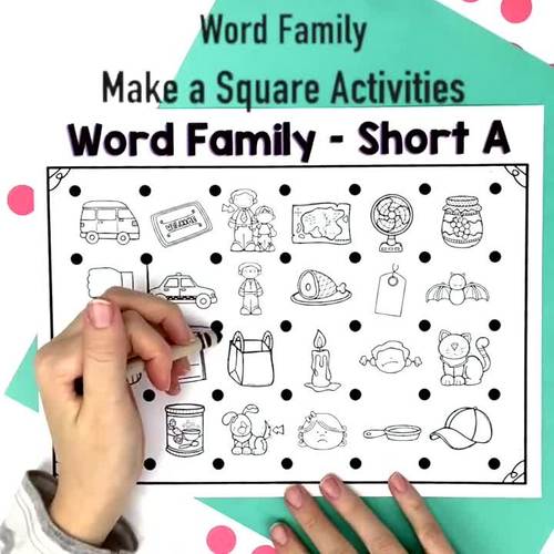 CVC Word Families Practice Partner Game Short A E I O U Vowel Activity ...