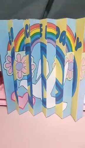 Peace Day Activities Crafts Agamograph Art Dove Love kindness Poster 2D
