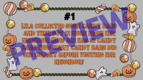 Halloween Task Cards | One-Step Equations | Word Problems | Halloween Math