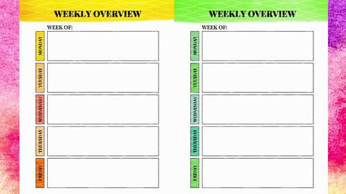 Rainbow Watercolor Teacher Planner by InclusiveABA | TPT