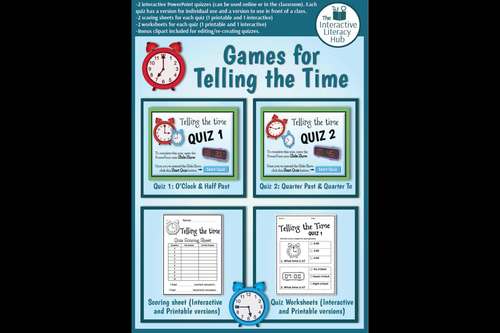 Telling the Time Games - Interactive PowerPoint Quizzes with "Clock ...