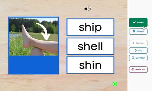 SH Blend Words Label Picture Match Montessori Blue Language Boom Cards DL