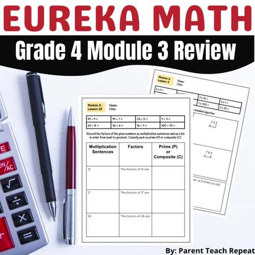 Engage NY {Eureka} Math Grade 4 Module 3 Review Packet Multiplication ...