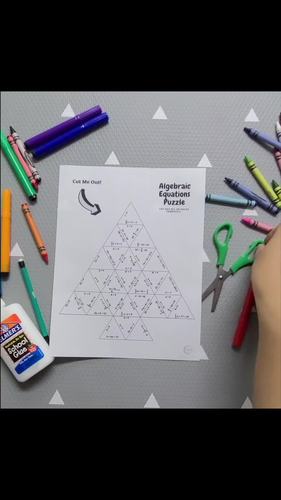 Algebraic Two Step Equations Holiday Math Puzzle // Christmas Tree
