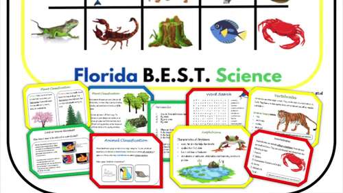 Animal and Plant Classification NGSS and Florida B.E.S.T. Standards by ...