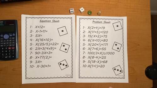 Equations and Inequalities Practice: Bundle 4th, 5th and 6th Grade Math ...