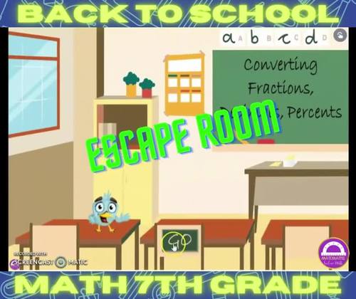 Back to School 7th Grade Math Review Activity| Digital Resource Escape Room