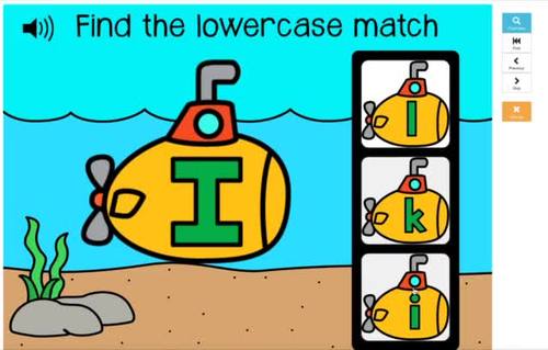 Digital Task Boom Cards Letter Matching lowercase capital summer center ...