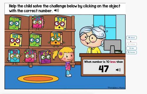 Counting by 10s in the Library Boom™ Cards by Printables For Moms
