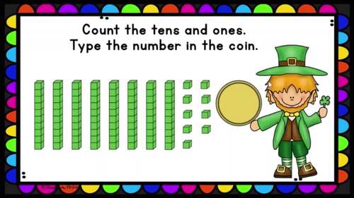 St. Patrick's Day Math Place Value Tens and Ones Google Slides | TPT
