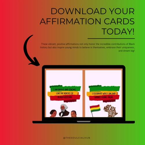 Black History Month Positive Affirmation Cards for Elementary Students ...