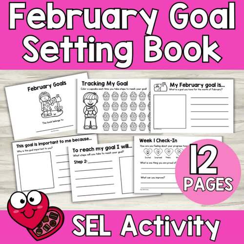 February Goal Setting Book | SEL Social Emotional Learning Activity ...
