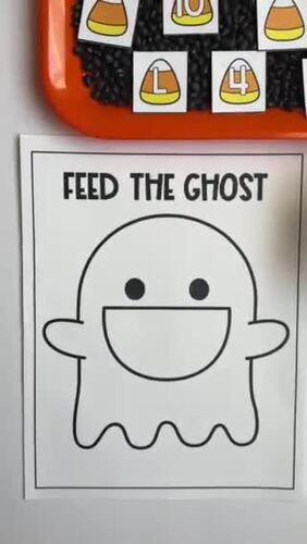 Feed the Ghost Activity Alphabet Fluency and Counting for Halloween Centers