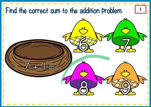 Spring Addition Facts 0-20 BOOM & Task Cards Digital Resource | TPT