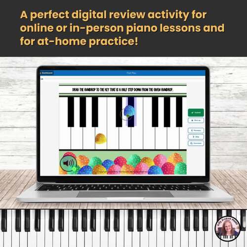 Half Steps and Whole Steps BOOM™ Cards Digital Intervals Activity for Piano
