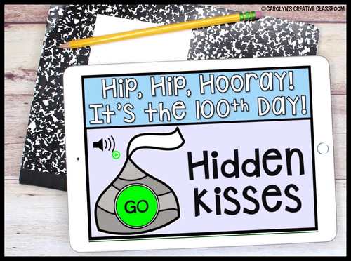 100th Day Boom Cards - Find the Kisses [Count to 100] | TpT