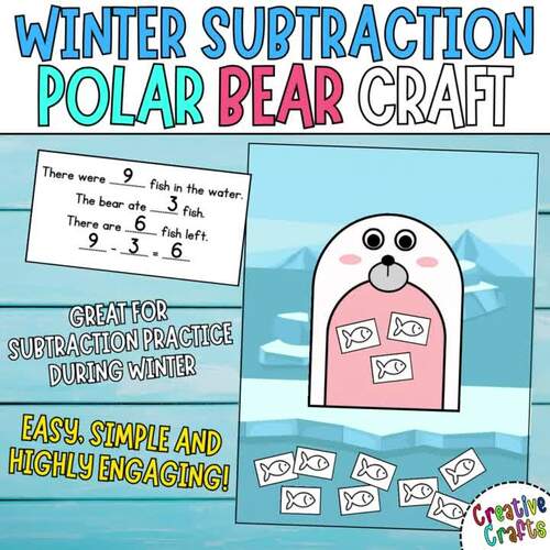 Make & Solve Subtraction Problems for kindergarten with Winter Polar ...