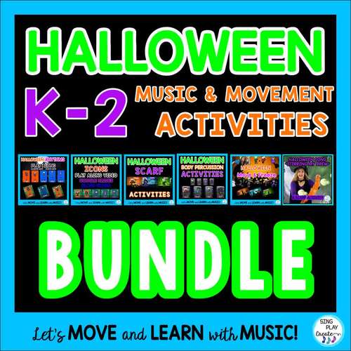 Halloween K-2 Music and Movement Activity Bundle: Beat, Rhythm, Song ...