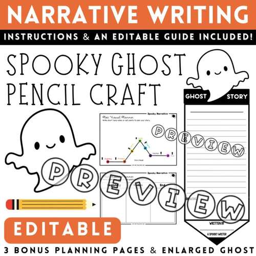 Halloween Spooky Ghost Narrative Text Writing Display Pencil Craft ...