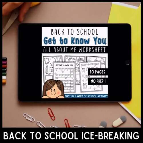 All about me & Get to Know You Back to school Activities Worksheet