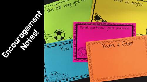 Black and White Encouragement Notes for Anytime~Print and Go! | TPT