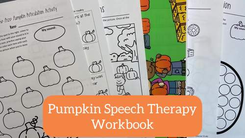 Pumpkin Themed Language and Articulation Workbook for Speech Therapy NO ...