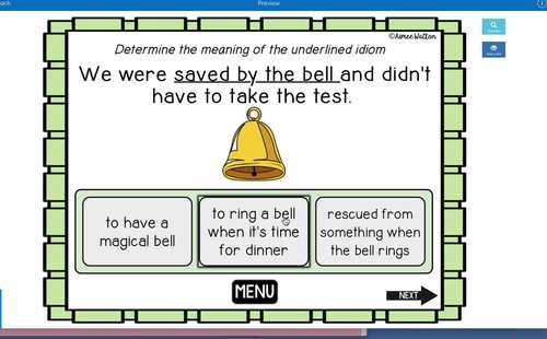 Back to School Idioms in Context Speech Boom Cards™ by Aimee Walton