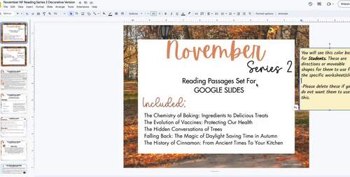 November Reading Passages Series 2 Set of 5, w/ Comprehension, DIGITAL ...