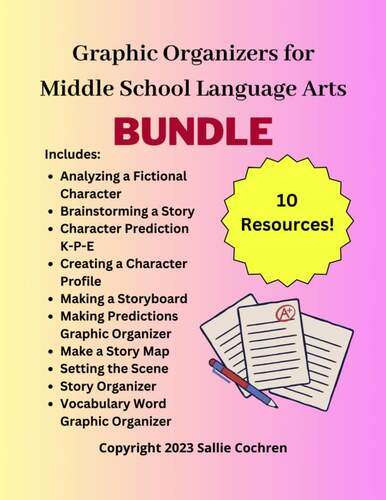 Graphic Organizers for Middle School Language Arts (Bundle) | TPT