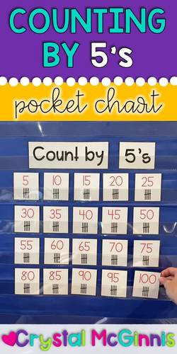 DOLLAR DEAL | Skip Counting By 5's Pocket Chart Math Center With Worksheets