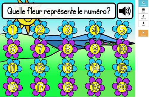 French Boom Cards - Listening for Numbers 1-20 by Fun in French Immersion