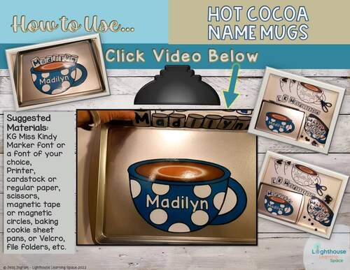 Editable Winter Name Building Hot Cocoa, Marshmallows, and Clipart ...