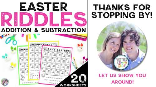 Easter Double-Digit Addition & Subtraction Math Riddles Worksheets ...