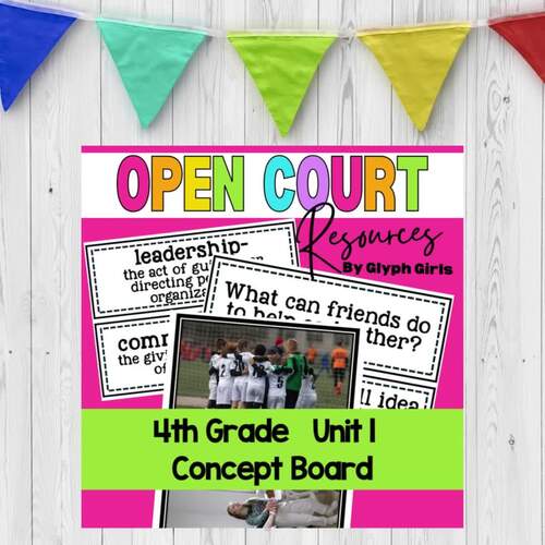 Open Court Reading 4th Grade Unit 1 Concept Board Resources by Glyph Girls