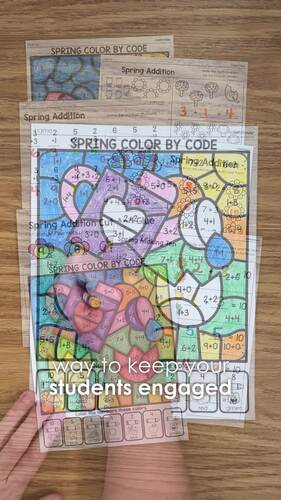 Spring Addition Worksheets, No-Prep April & May Math Activities for ...