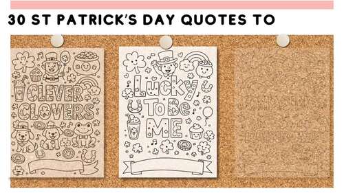 St Patricks Day Coloring Pages | Quote Coloring Sheets Bulletin Board ...